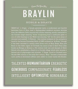 Braylin | Name Art Print – Name Stories