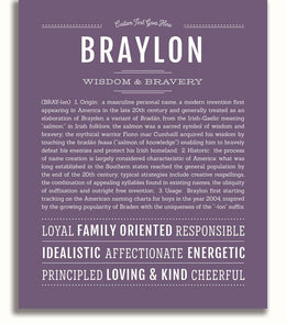 Braylon | Name Art Print – Name Stories