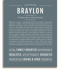 Braylon | Name Art Print – Name Stories