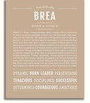 Brea | Name Art Print – Name Stories