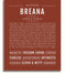 Breana Personalized Name Meaning Art Prints – Name Stories