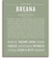 Breana Personalized Name Meaning Art Prints – Name Stories