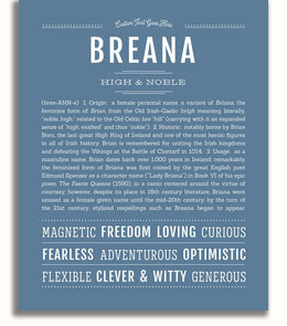 Breana Personalized Name Meaning Art Prints – Name Stories