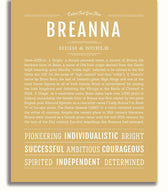 Breanna Personalized Name Meaning Art Prints – Name Stories