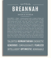 Breannah Personalized Name Meaning Art Prints – Name Stories