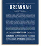 Breannah Personalized Name Meaning Art Prints – Name Stories