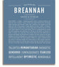 Breannah Personalized Name Meaning Art Prints – Name Stories