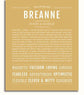 Breanne Personalized Name Meaning Art Prints – Name Stories