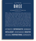 Bree Personalized Name Meaning Art Prints – Name Stories
