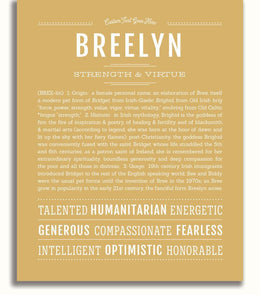Breelyn | Name Art Print – Name Stories