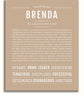 Brenda Personalized Name Meaning Art Prints – Name Stories