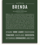 Brenda Personalized Name Meaning Art Prints – Name Stories
