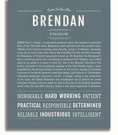 Brendan Personalized Name Meaning Art Prints – Name Stories
