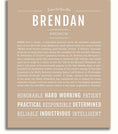 Brendan Personalized Name Meaning Art Prints – Name Stories