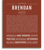 Brendan Personalized Name Meaning Art Prints – Name Stories