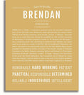 Brendan Personalized Name Meaning Art Prints – Name Stories