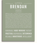 Brendan Personalized Name Meaning Art Prints – Name Stories