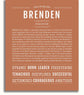 Brenden Personalized Name Meaning Art Prints – Name Stories