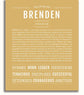 Brenden | Name Art Print – Name Stories