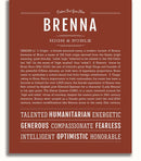 Brenna | Name Art Print – Name Stories