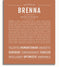 Brenna Personalized Name Meaning Art Prints – Name Stories