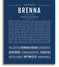 Brenna Personalized Name Meaning Art Prints – Name Stories