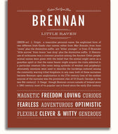 Brennan Personalized Name Meaning Art Prints – Name Stories