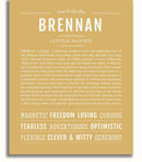 Brennan Personalized Name Meaning Art Prints – Name Stories