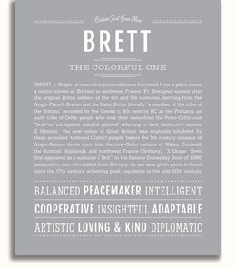 Brett | Name Art Print – Name Stories