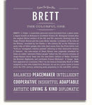 Brett | Name Art Print – Name Stories