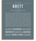 Brett | Name Art Print – Name Stories