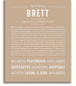 Brett Personalized Name Meaning Art Prints – Name Stories