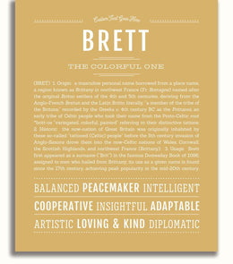 Brett | Name Art Print – Name Stories