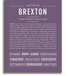 Brexton Personalized Name Meaning Art Prints – Name Stories