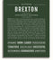 Brexton Personalized Name Meaning Art Prints – Name Stories