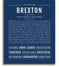 Brexton Personalized Name Meaning Art Prints – Name Stories