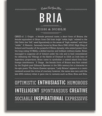 Bria | Name Art Print – Name Stories