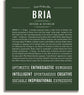 Bria Personalized Name Meaning Art Prints – Name Stories