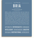 Bria Personalized Name Meaning Art Prints – Name Stories