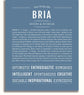 Bria Personalized Name Meaning Art Prints – Name Stories