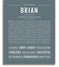 Brian Personalized Name Meaning Art Prints – Name Stories