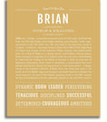 Brian Personalized Name Meaning Art Prints – Name Stories