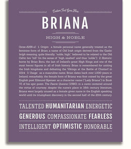 Briana | Name Art Print – Name Stories