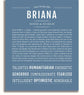 Briana Personalized Name Meaning Art Prints – Name Stories