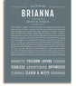 Brianna Personalized Name Meaning Art Prints – Name Stories