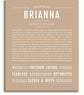 Brianna Personalized Name Meaning Art Prints – Name Stories
