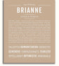Brianne Personalized Name Meaning Art Prints – Name Stories