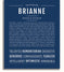 Brianne Personalized Name Meaning Art Prints – Name Stories