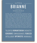 Brianne Personalized Name Meaning Art Prints – Name Stories