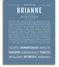 Brianne Personalized Name Meaning Art Prints – Name Stories